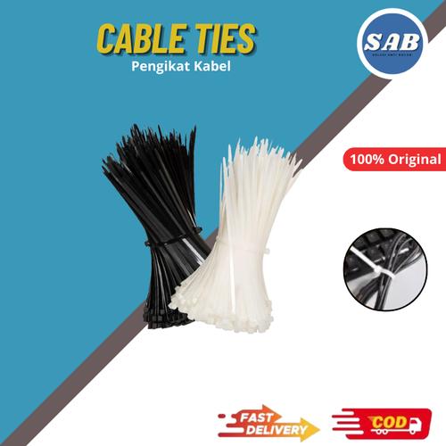 Jual Kabel Tis Pengikat Serbaguna Kuat Cable Ties Hitam Putih - 7,6mm x ...