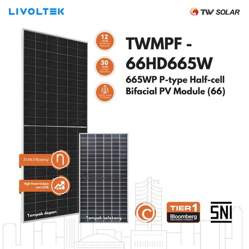 Jual TW Solar Panel Surya 655 - 675 WP Bifacial P-Type Modul PV SNI ...