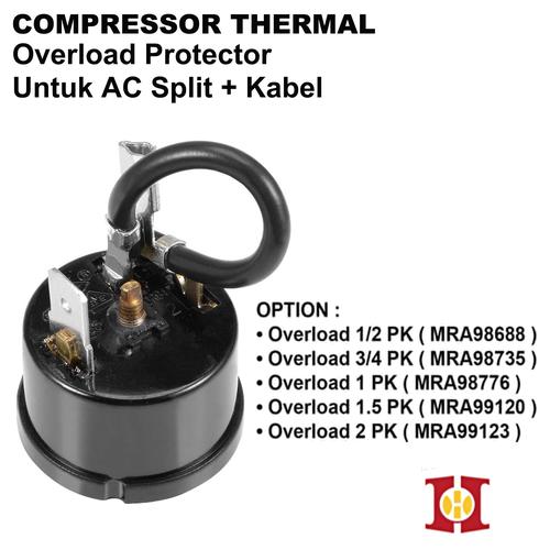 Jual Overload Kompresor AC Split Bulat Kabel 1/2 3/4 1 11/2 2 0.5 1.5 ...