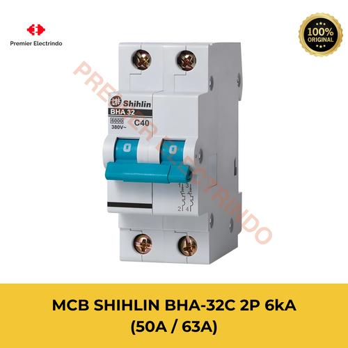 Jual MCB SHIHLIN BHA-32C 2P 6kA AC Type Mini Circuit Breaker (50A / 63A ...