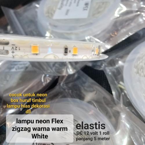 Jual Lampu led strip impex zig zag dc 12 volt nyala warna warm white WW ...