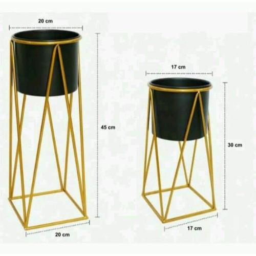 Jual Standing Pot Besi 20 /17 Cm Diameter Pot Bunga Minimalis Dekorasi ...