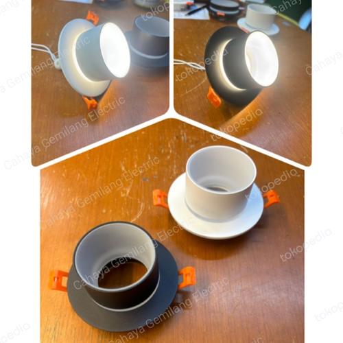 Jual kap lampu mr16 spot spotlight modern corong trimless acrylic minimalis - Putih - Jakarta ...