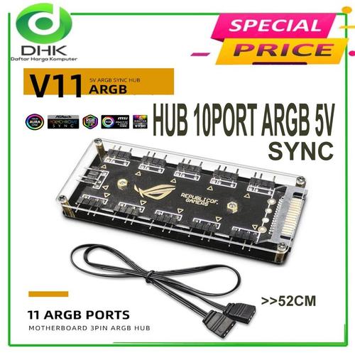Jual Hub 10 Port Argb 5V 3Pin Rog V11 Spliter Argb Fan - Kota Tangerang ...