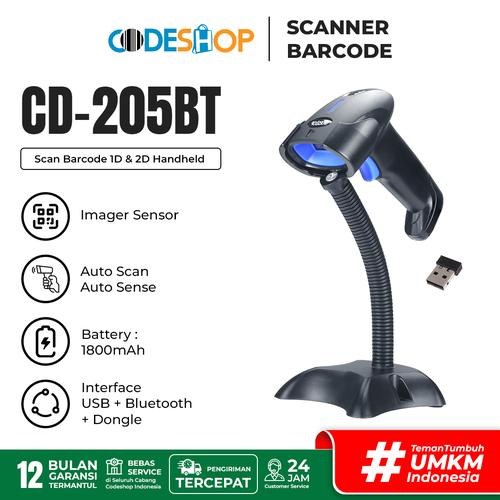 Jual Barcode Scanner 1D 2D Codeshop CD205BT Scan Kode Batang Minimarket ...