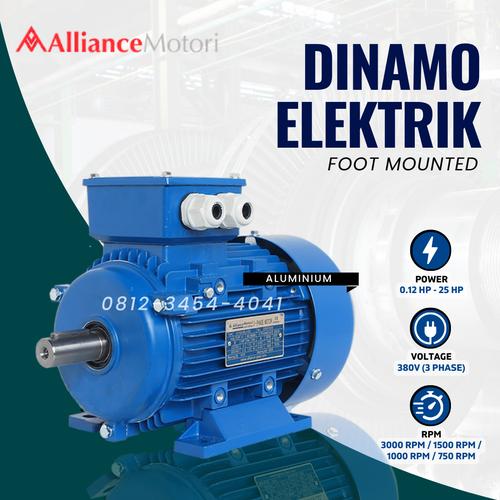 Jual Dinamo Listrik 10 HP 3phase 15hp 4pole Alliance 1500 RPM - 15 HP ...