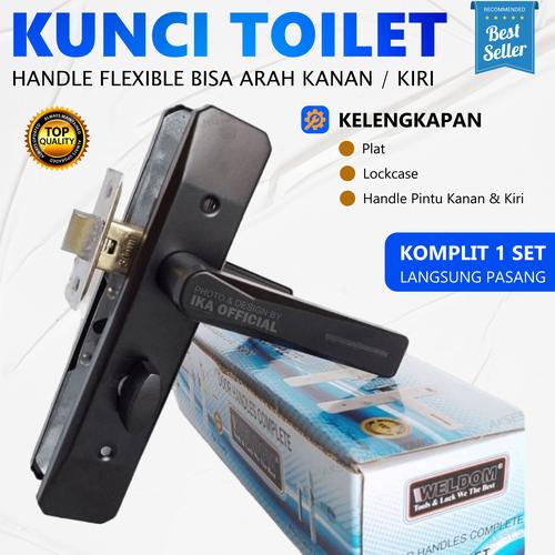 Jual Handle Gagang Kunci Pintu Kamar Mandi Toilet 1 Set Warna - Weldom ...