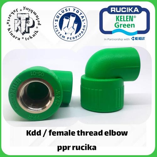 Jual PPR RUCIKA KELEN GREEN FEMALE THREAD ELBOW 1" keni drat dalam 1/2inc - 1/2 inc - Jakarta ...