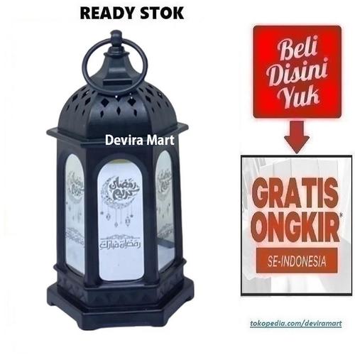 Jual Lampu Led Lentera Akrilik Hitam Ramadhan Dekorasi Lebaran Rumah ...