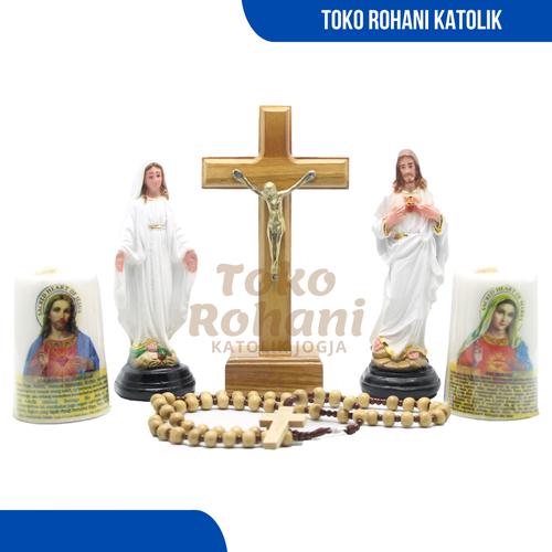 Jual PAKET DOA KATOLIK (UKURAN MINI) / SALIB DUDUK / PATUNG YESUS MARIA ...