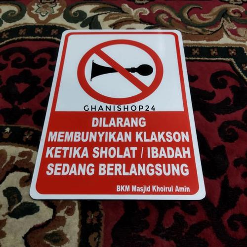 Jual Plang Rambu Dilarang Membunyikan Klakson Alumunium Plat - 20cm X ...