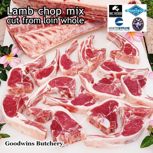 Jual 2kg Lamb CHOPS MIX (cut from lamb LOIN) frozen Australia lamb CHOP ...