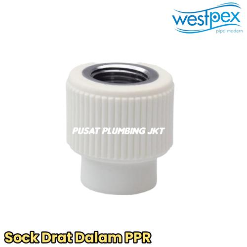 Jual Sock drat dalam PPR 11/2" inch 50mm Westpex putih SDD PPR ...