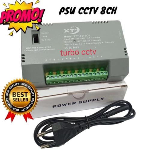 Jual XTY Adaptor PSU Power Supply Switching 8CH 12V/ Untuk 8 Kamera ...