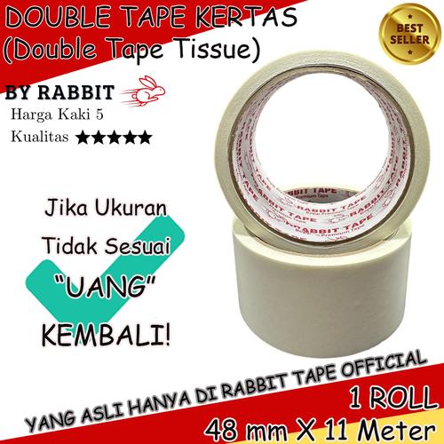 Jual Double Tape Kertas RABBIT TAPE 1 inch & 2 inch 12 Yard Terlengkap ...