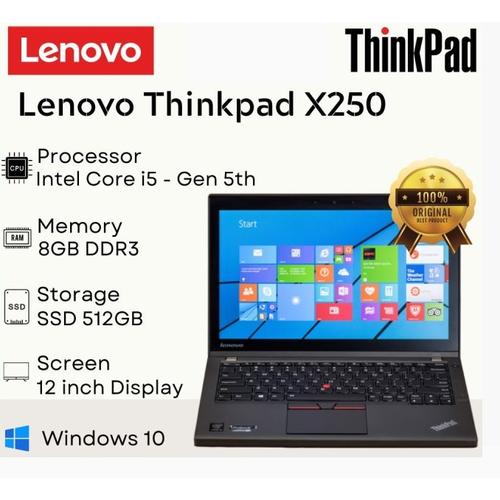 Jual Laptop Lenovo Thinkpad X250 Core i5 Gen 5 Ram 8GB/512GB Free Tas ...