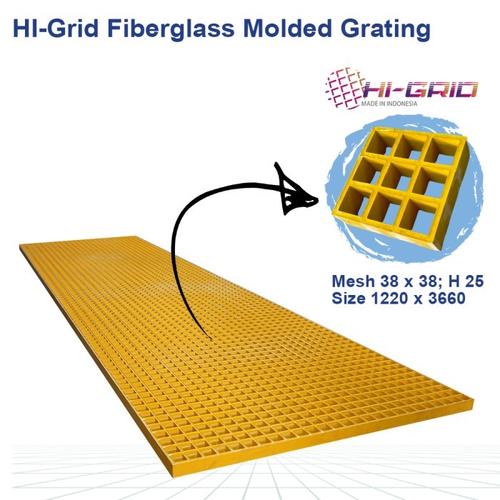 Jual HI-GRID FRP MOLDED GRATING; MESH 38; SIZE (W)1000x(L)4000; (H)25 ...