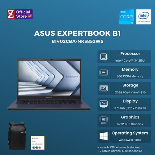 Promo ASUS ExpertBook B1 B1402CBA Intel Core i3-1215u 8GB/512GB SSD 14 ...