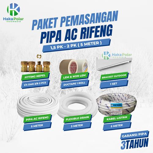 Promo PAKET MATERIAL PIPA AC RIFENG 1,5 PK - 2 PK (5 METER) - 1,5 PK ...
