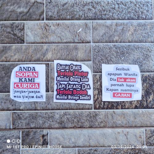 Promo Paket isi 3 pc Stiker Kata Lucu Motor Humor Jawa Guyon Lawak ...