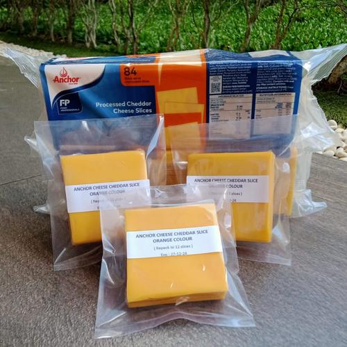 Jual ANCHOR CHEESE CHEDDAR SLICE ORANGE COLOR repacking isi 12 slice ...
