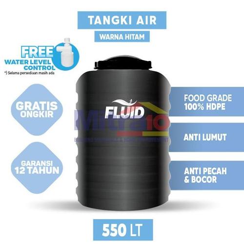 Jual Fluid Tangki Air Plastik HDPE Warna Hitam Kapasitas 550 Liter ...