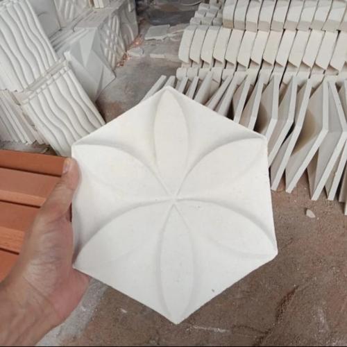 Jual bata tempel batu alam tempel 3d waLL panel hiasan dinding bata_putih - Kab. Bekasi - roster ...