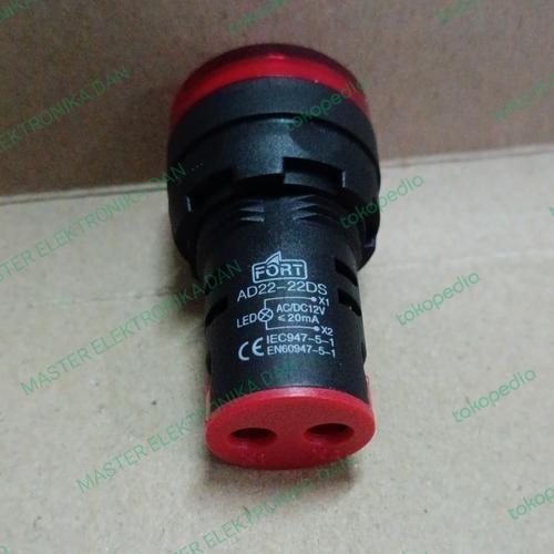 Jual 7285 pilot lamp lampu indikator indicator 12v 12volt 22mm merah ...