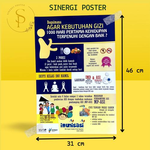 Jual Poster Gizi 1000 Hari Pertama Kehamilan | Poster HPK Imunisasi Asi ...