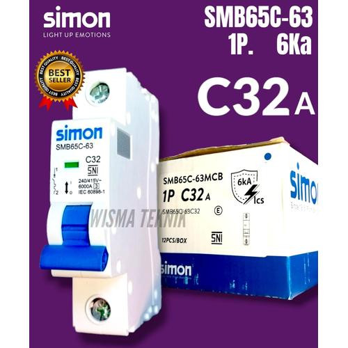 Jual MCB 1P 32 Amp 6 KA SIMON SMB65C-63C32 - Jakarta Timur - Wisma ...