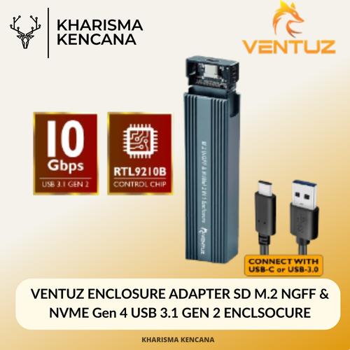 Jual VENTUZ ENCLOSURE ADAPTER SD M.2 NGFF & NVME Gen 4 USB 3.1 G2 ENCLOSURE - Kota Malang ...