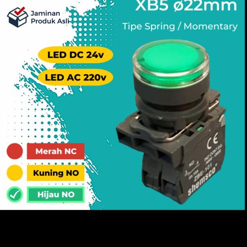 Jual LED Push Button Hijau 22mm Spring Shemsco XB5-AW-AC 220v - Jakarta ...