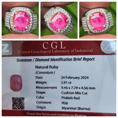 Jual Batu Ruby Burma Myanmar Belang Koi Memo 2.91 crt - Jakarta Timur ...
