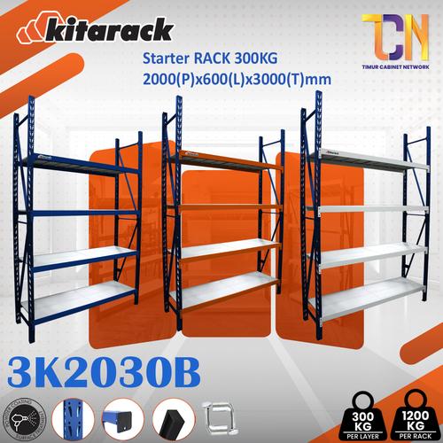 Jual RAK GUDANG LIGHTDUTY STARTER RAK 3 METER 300KG Frame Biru ...