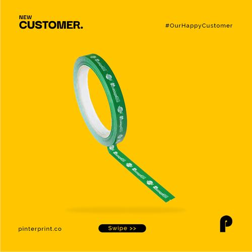 Jual Custom Lakban Printing 1 Dus Ukuran 12MM x 60M Dasar Transparant ...