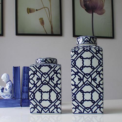 Jual Pajangan Guci Hiasan Rumah / Hiro Square Ginger Jar Vase EB Home ...