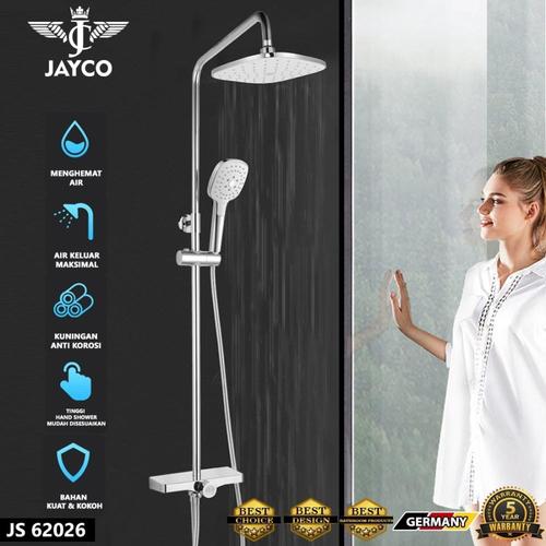 Jual JAYCO JS62026 Shower Mandi Coloumn Tiang Hand Head Set Rak Sabun ...
