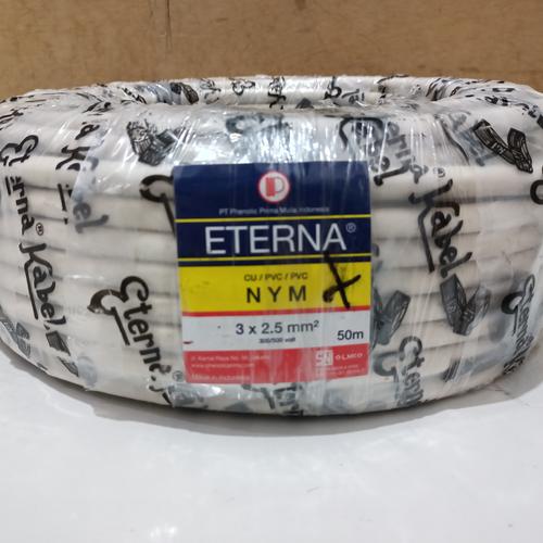 Jual Kabel Listrik Kawat ETERNA NYM 3x2,5mm 3x2,5 mm Roll 50 100 Mtr Putih - 50 Meter - Kota ...