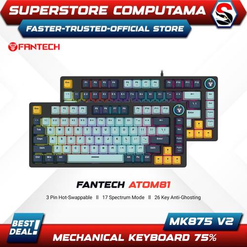 Promo Fantech ATOM81 MK875 V2 Wired Mechanical Gaming Keyboard Mizu ...