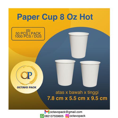Jual Paper Cup 8 Oz Hot Polos / Gelas Kertas Minuman Panas 8 Oz - Kota Tangerang - Octavo Pack ...
