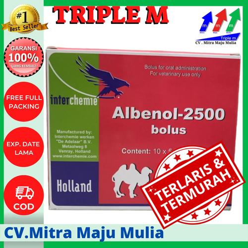Jual Albenol 2500 mg OBAT CACING SAPI 1 DUS isi 50 Bolus 3M - Kab ...