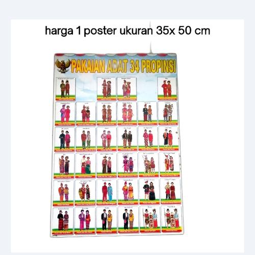 Jual poster pakaian adat indonesia 34provinsi - Kota Bekasi - kudaponi ...