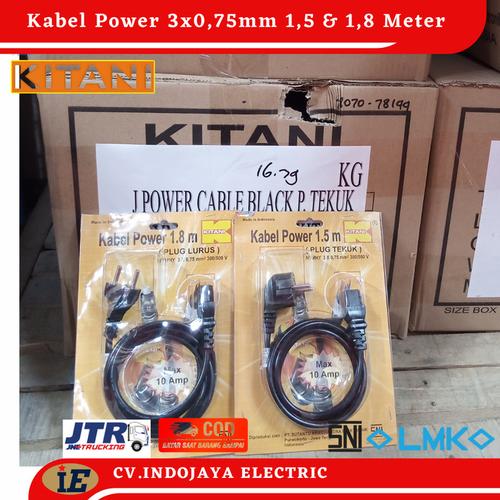 Jual Kabel power KITANI 3x0,75 panjang 1,5 meter dan 1,8 meter tembaga ...