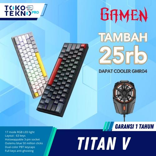 Promo Gamen Titan V / 5 Wired Gaming Keyboard 60% Mechanical Garansi ...