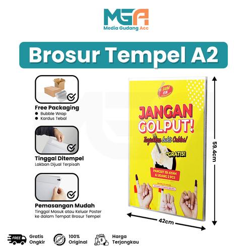 Jual TEMPAT BROSUR TEMPEL / AKRILIK DINDING / SIGN HOLDER ACRYLIC A2 ...