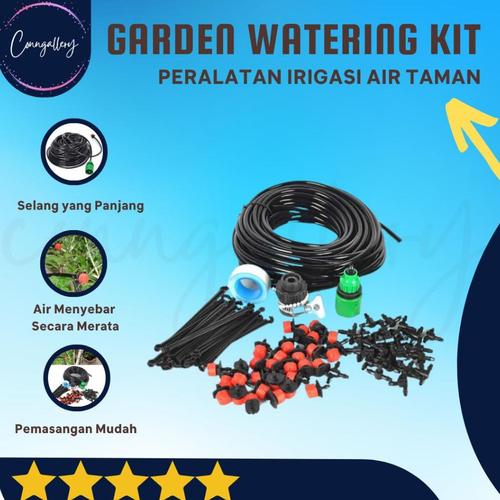 Jual Peralatan Set Irigasi Air Taman Garden Watering Kit Pengairan Taman - Hitam - Kab ...