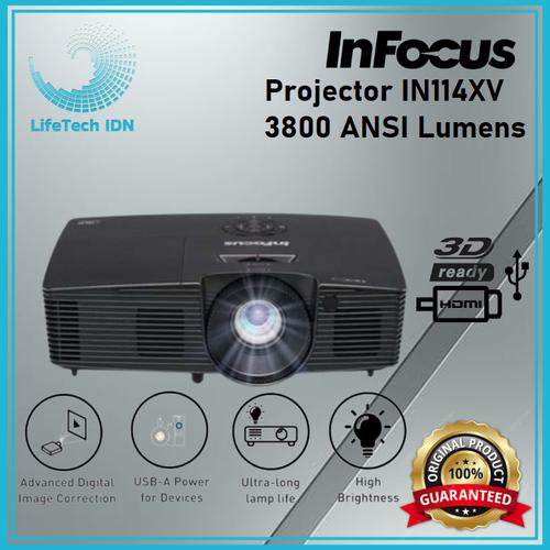 Jual INFOCUS Projector IN114XV 3800 ANSI Lumens Resolusi XGA 1024x768 ...