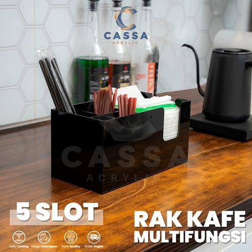 Jual Rak Cup Holder Dispenser Organizer Paper Cup Sedotan Kafe - Tipe ...