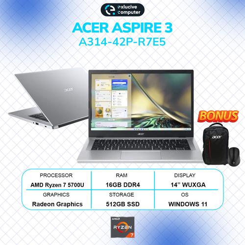 Promo Acer Aspire 3 A314-42P-R7E5 (Ryzen 7 5700U/16GB/SSD 512GB) - Kab ...