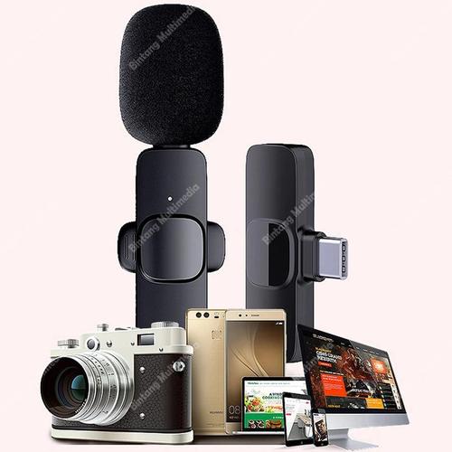 Jual Mic Wireless Clip On Hp Laptop Type C Microphone Wireless Klip ...